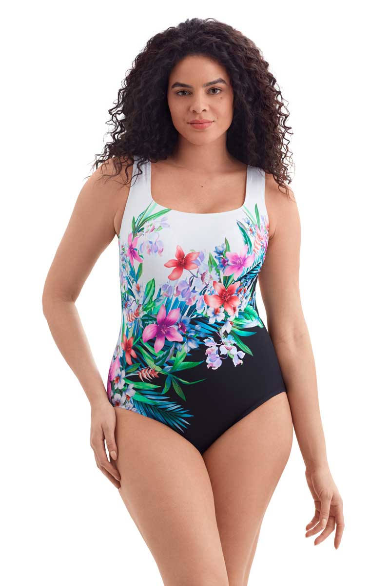 Longitude: One Piece Bora Bora Long Torso Panel Scoopneck Swimsuit – Swim City