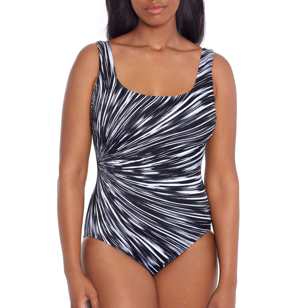 Longitude: One Piece Night Point Long Torso Scoopneck Tank Swimsuit – Swim City